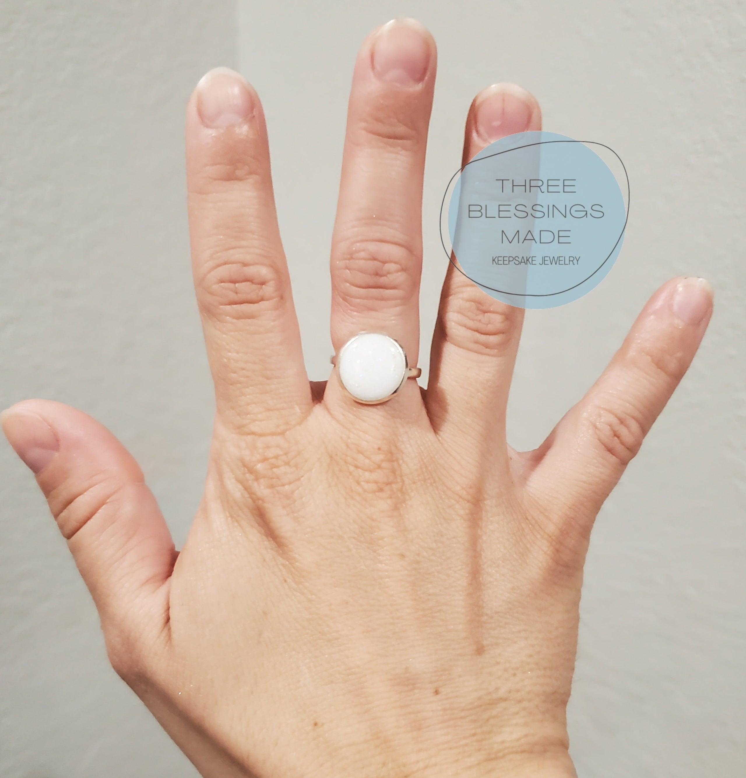 Full Moon Ring | Three Blessings Made Keepsake Jewelry and Breastmilk Jewelry
