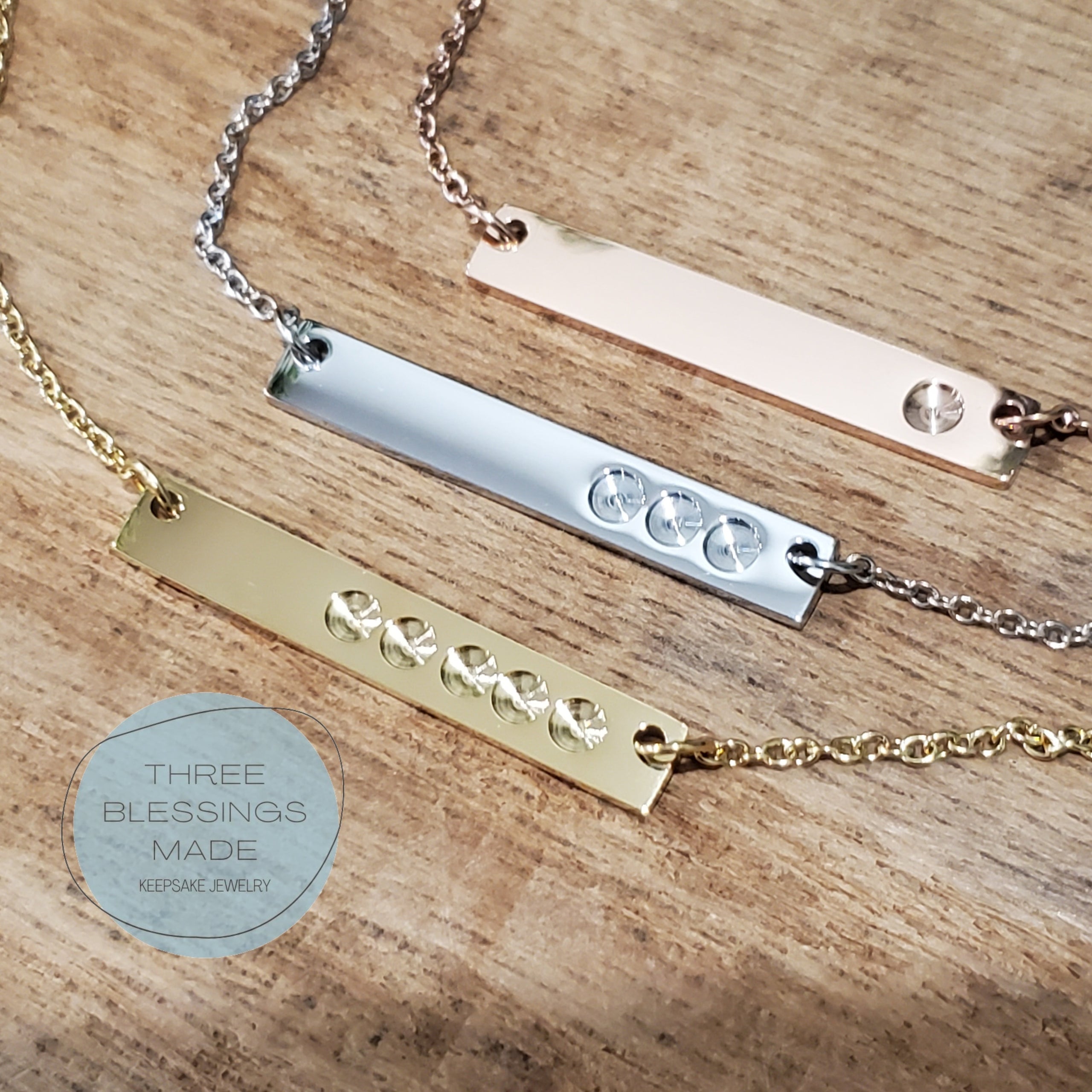 Ava Necklace | Three Blessings Made Keepsake Jewelry and Breastmilk Jewelry